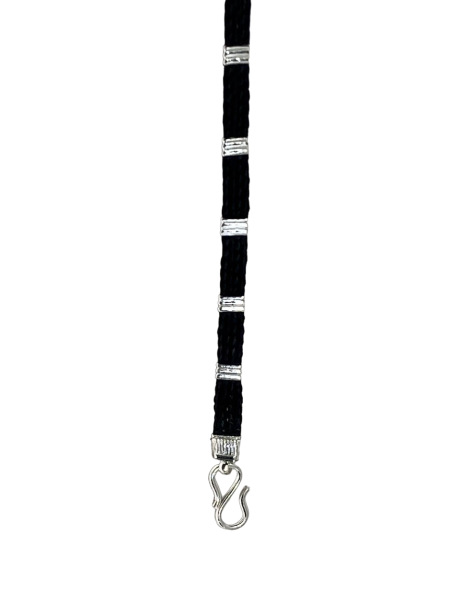 Black thread silver Thin Nazariya Anklet – Sp Silver Jewellery