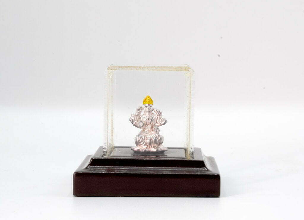 Pure Silver Lakshmi Idol Show Piece in Wooden box - Sp Silver Jewellery